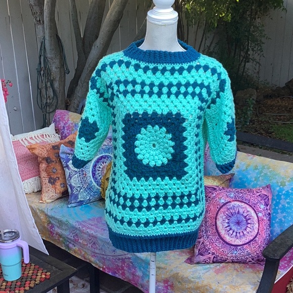 Handmade | Sweaters | New Handcrafted Crocheted Granny Stitch Sweater ...